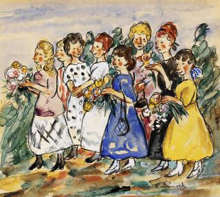 Barnes Collection Online — Edith Dimock: Country Girls Carrying Flowers